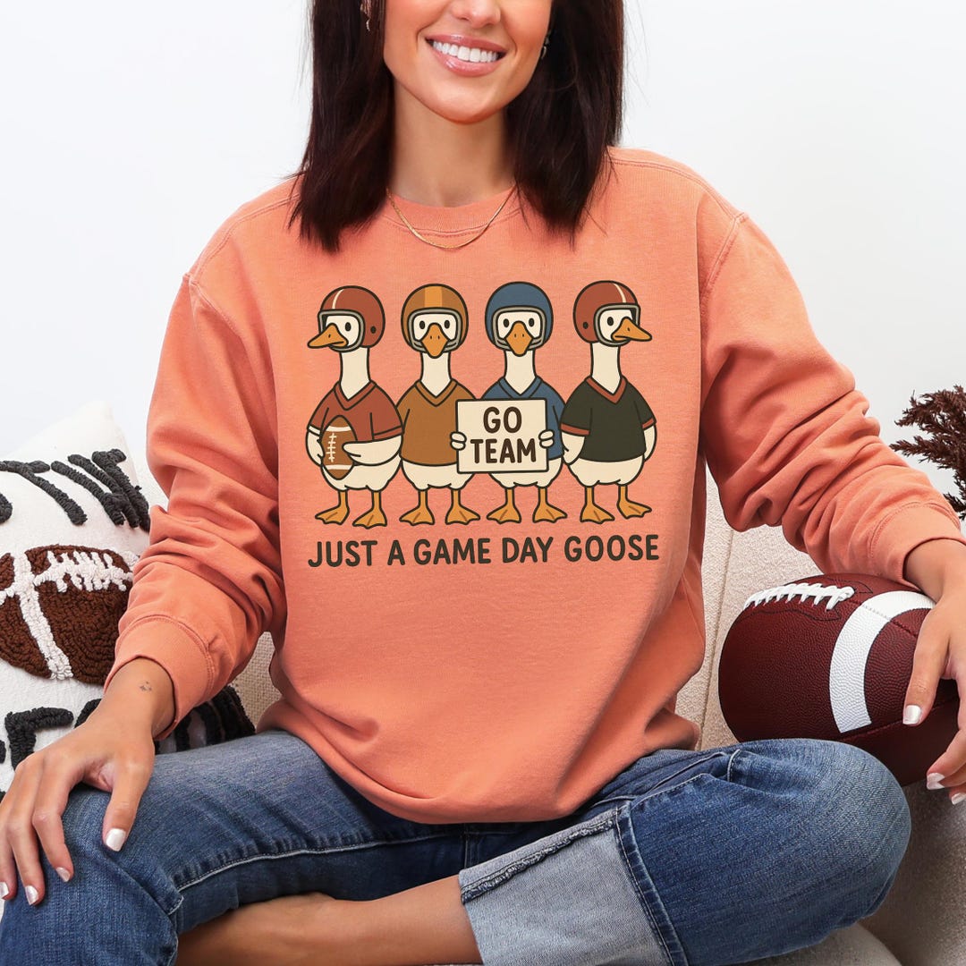 Funny Football Goose PNG, Game Day Goose Sublimation, Retro Fall Sports ...