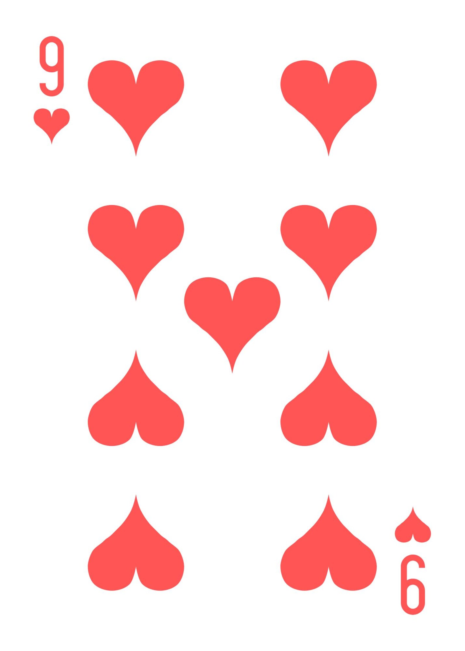 Editable Solitaire Playing Card Table Numbers HEARTS (ace–10) – Canva ...