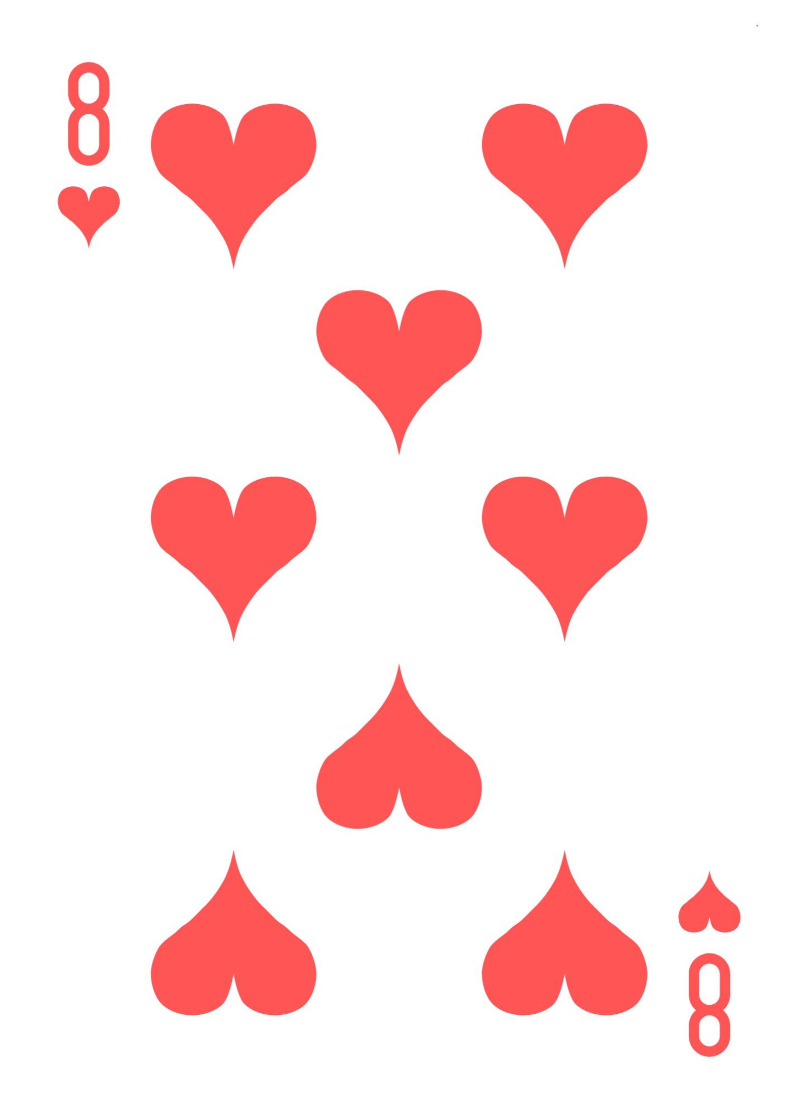 Editable Solitaire Playing Card Table Numbers HEARTS (ace–10) – Canva ...