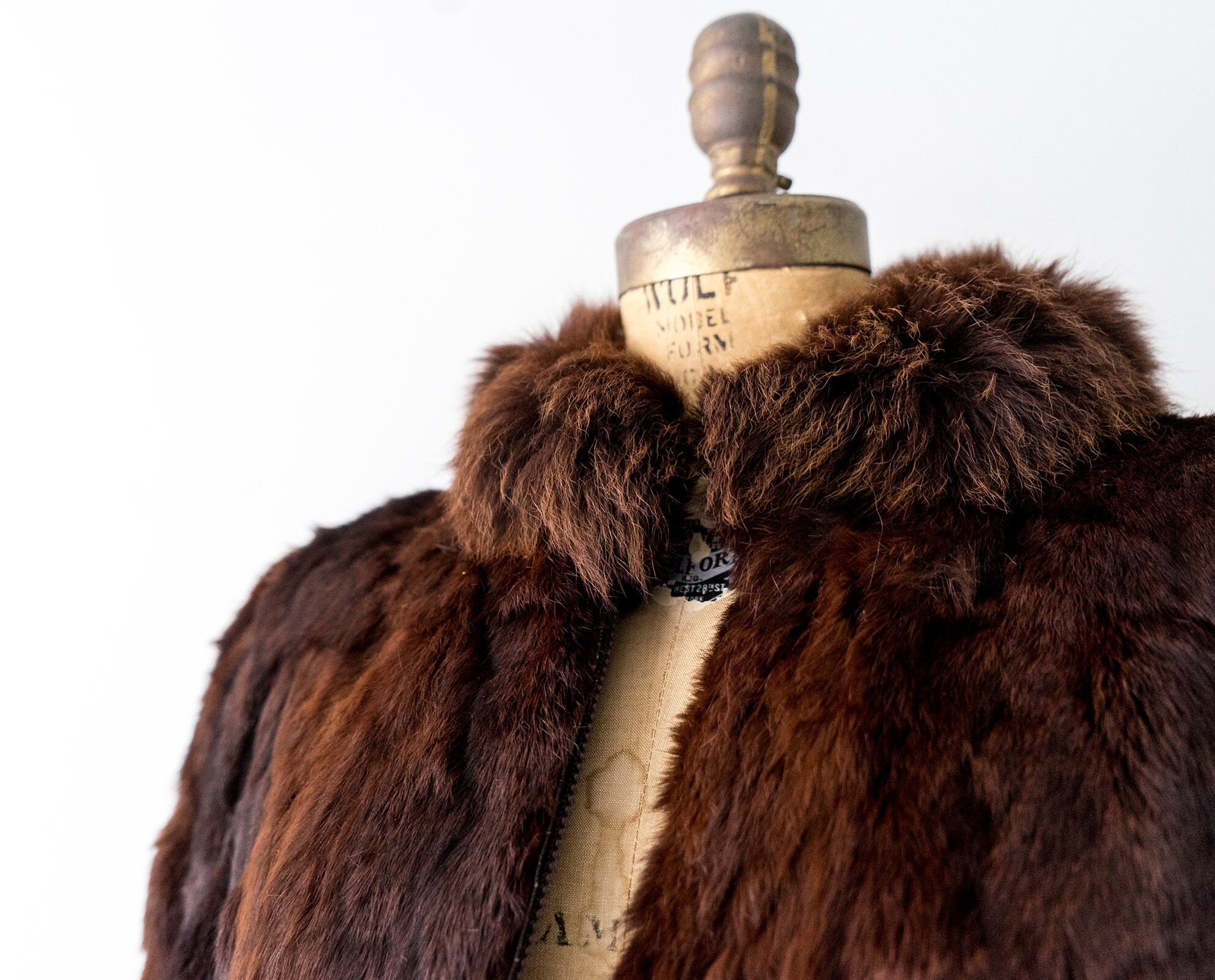 1980's Dark Brown Rabbit Fur Coat. Vintage 80's Fur | Etsy