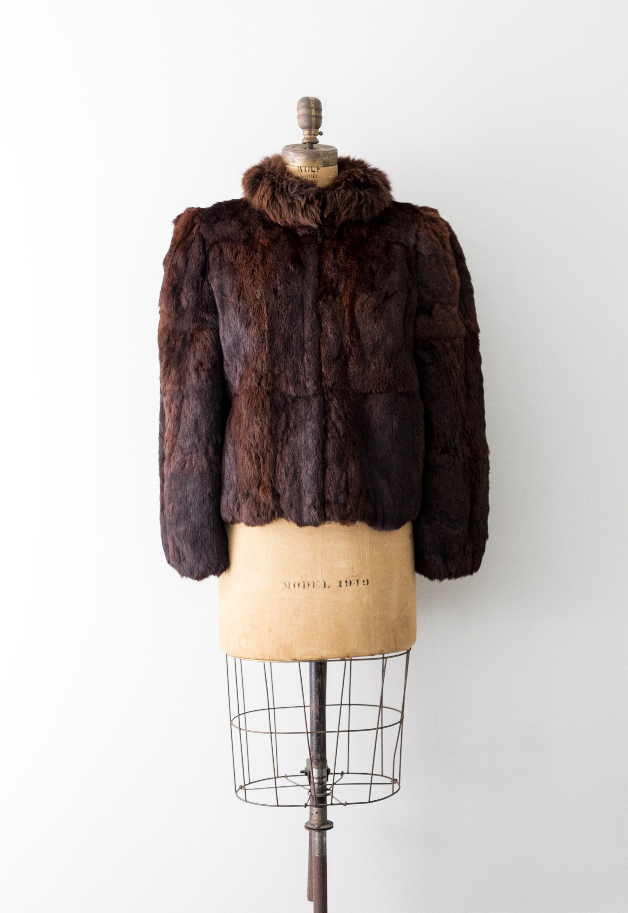 1980's Dark Brown Rabbit Fur Coat. Vintage 80's Fur | Etsy