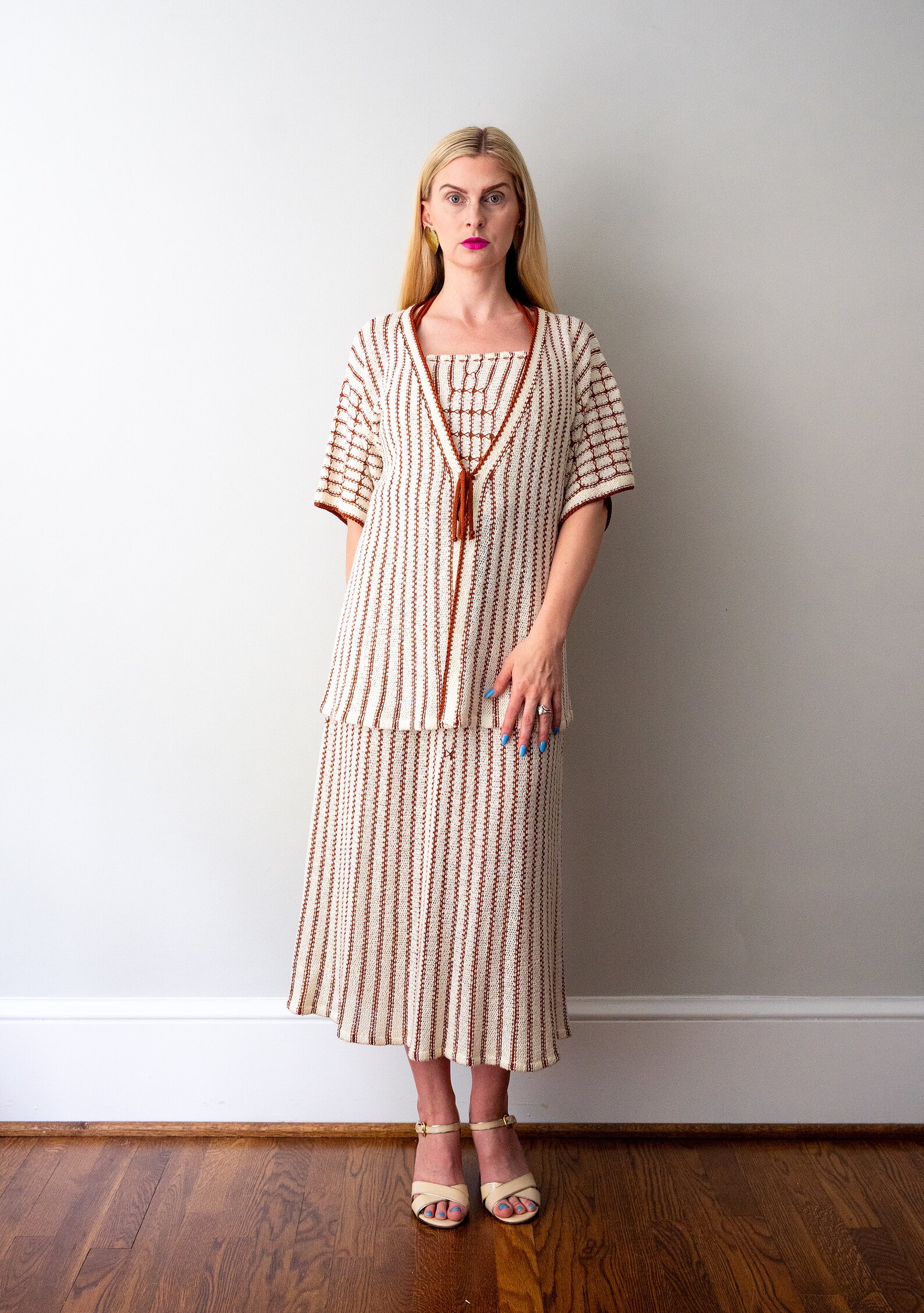 Vintage 1970's Knitwear Set. 70s Mary Farrin Knit Skirt - Etsy