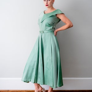 50's Mint Green Party Dress. Small. 1950's Green Silk Dress. Berta ...