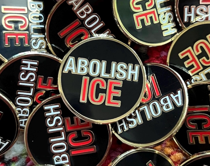 ABOLISH ICE Enamel Pin - Aclu Donation | Hard Enamel Leftist Anti ...