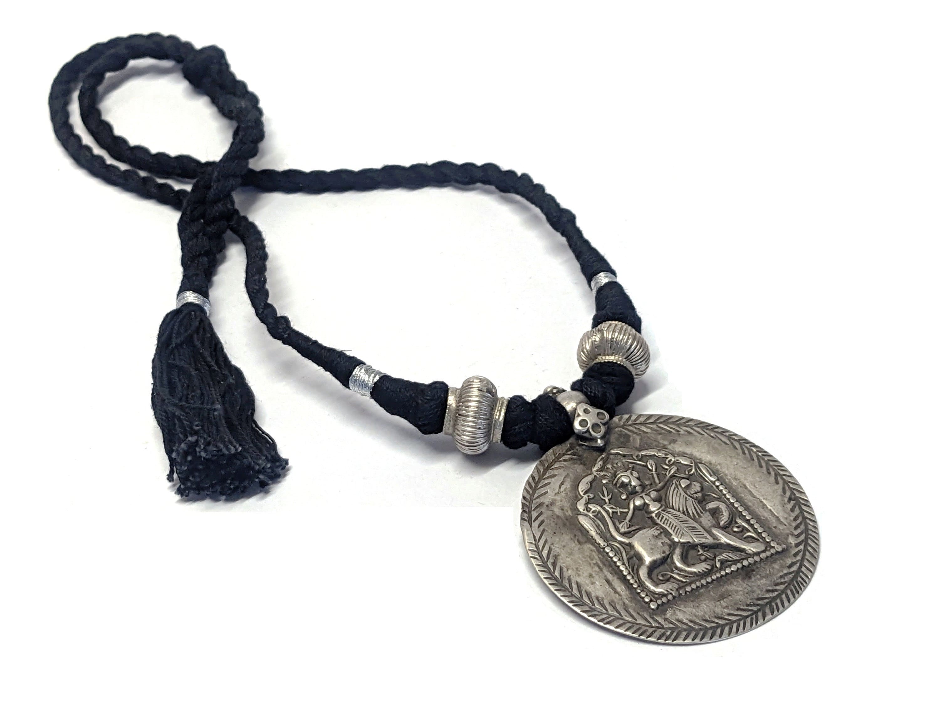 Antique Indian Amulet, Goddess Durga Pendant, Rajasthan Amulet, High ...
