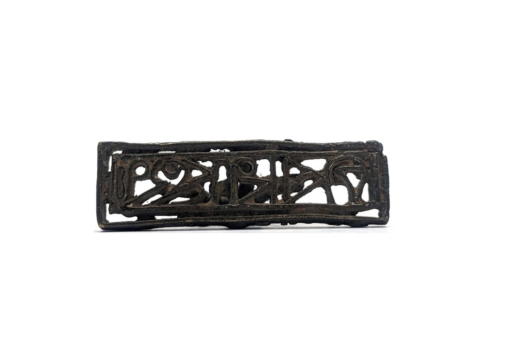 Antique Brass Body Stamp: Radha Krishna, Bengali Script, 19th Century ...