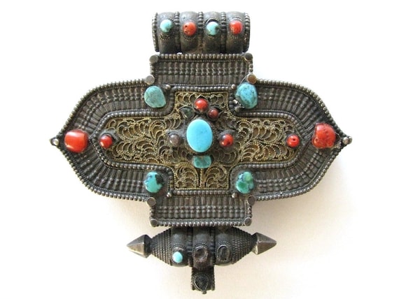 Old Himachal Pradesh Gau Box: Himalayan Silver Amulet… - Gem