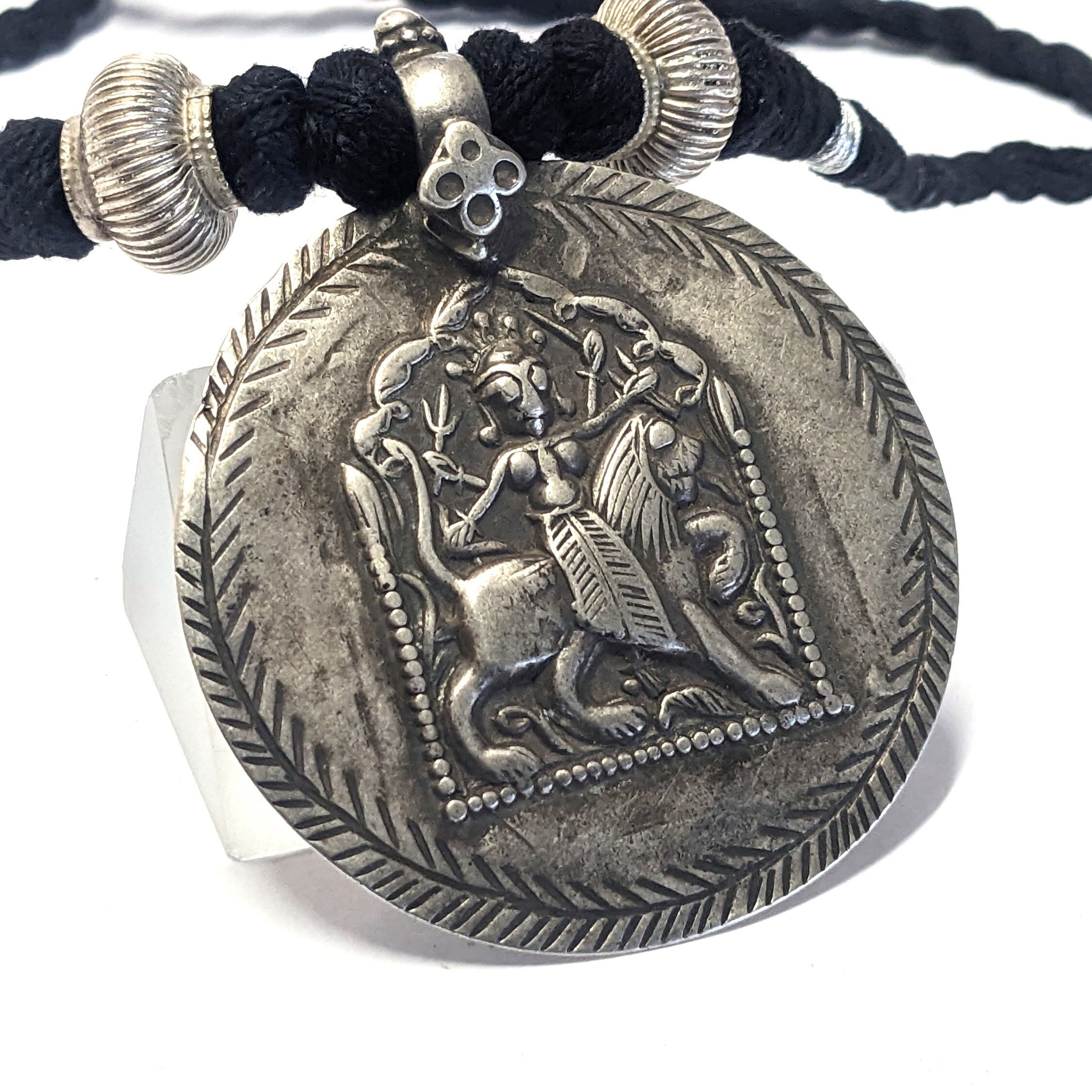 Antique Indian Amulet, Goddess Durga Pendant, Rajasthan Amulet, High ...