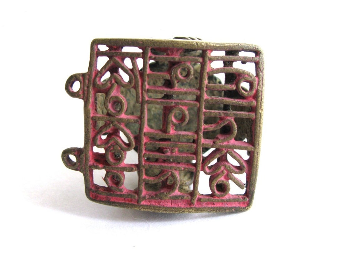 Indian Body Stamp, Ethnic Tribal, Cast Brass Sectarian Body Stamp, 19th ...