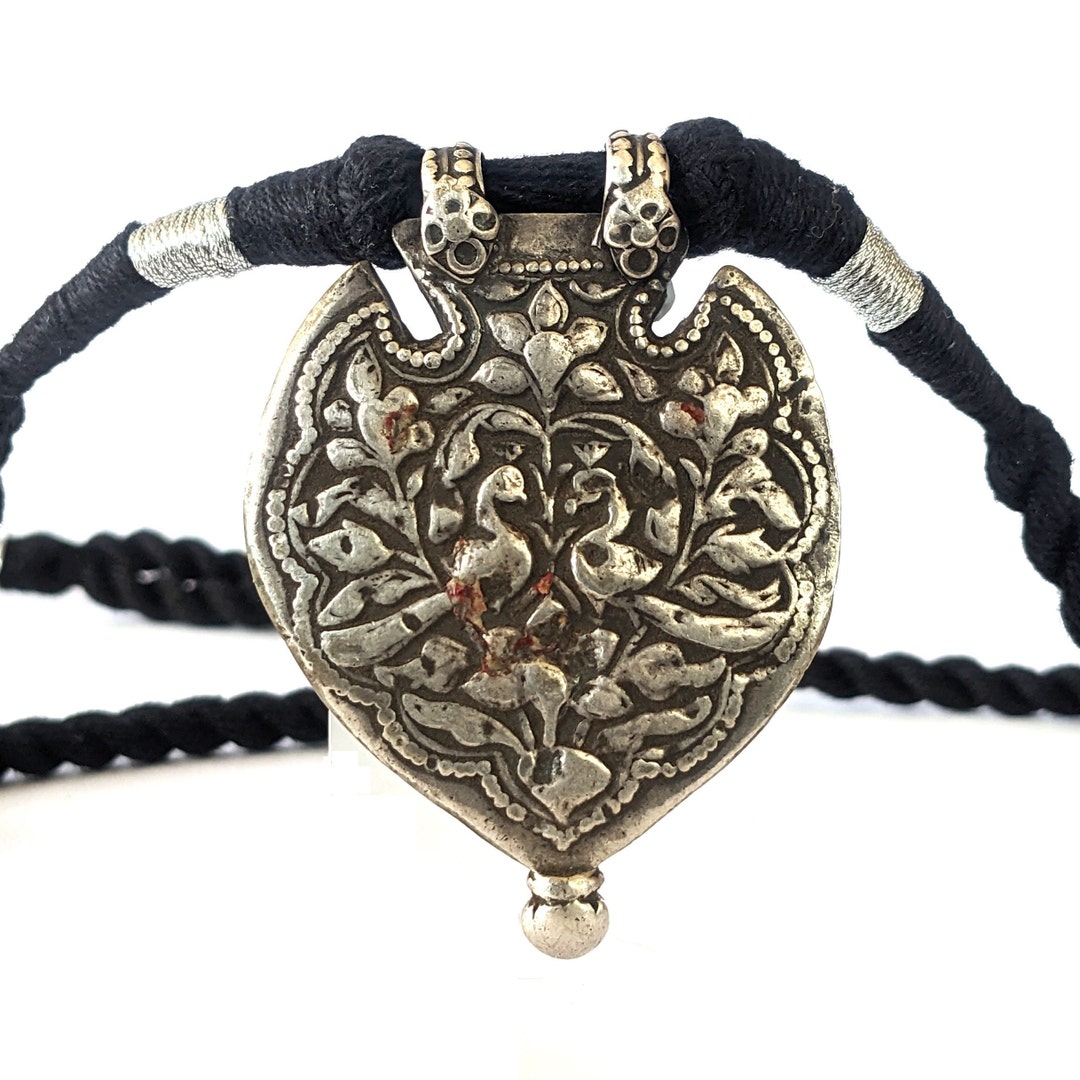 Antique Indian Amulet, Tree of Life Amulet, Peacocks Pendant, High ...