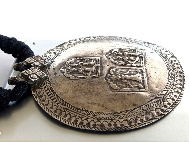 Antique Indian Amulet, Rajasthan, Silver Duo Goddess Devi, Hoi Mata, 65 ...
