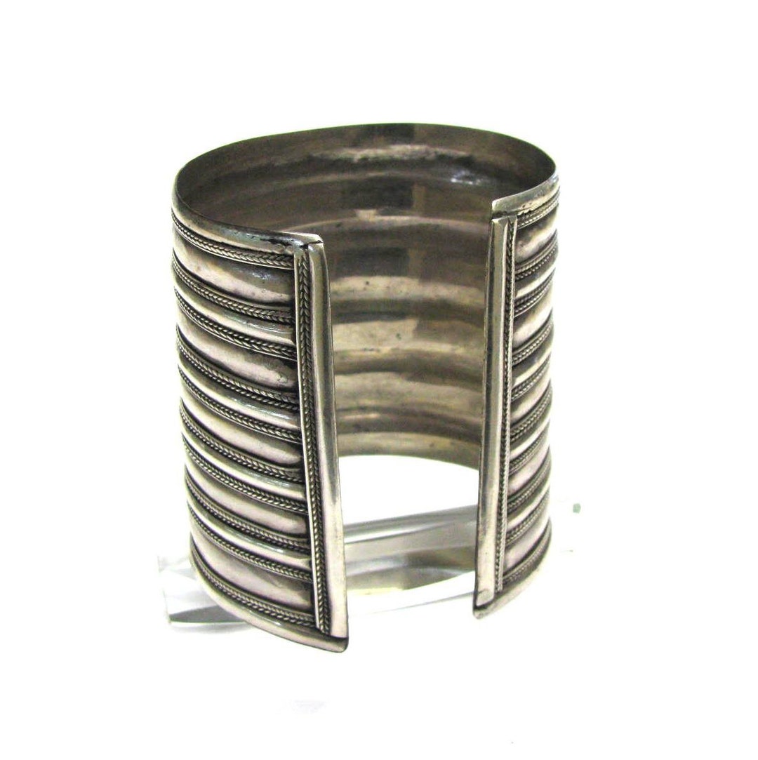 India Silver Bracelet, Vintage Indian Cuff Bracelet, Vintage Nepal ...