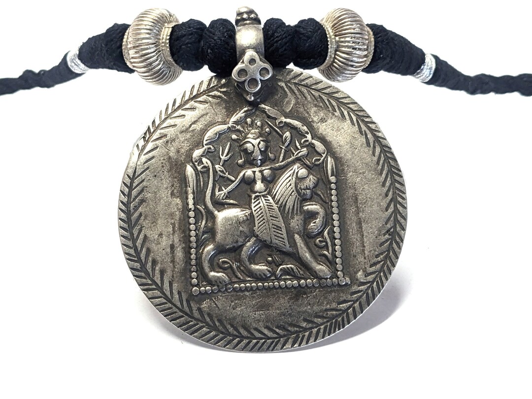 Antique Indian Amulet, Goddess Durga Pendant, Rajasthan Amulet, High ...