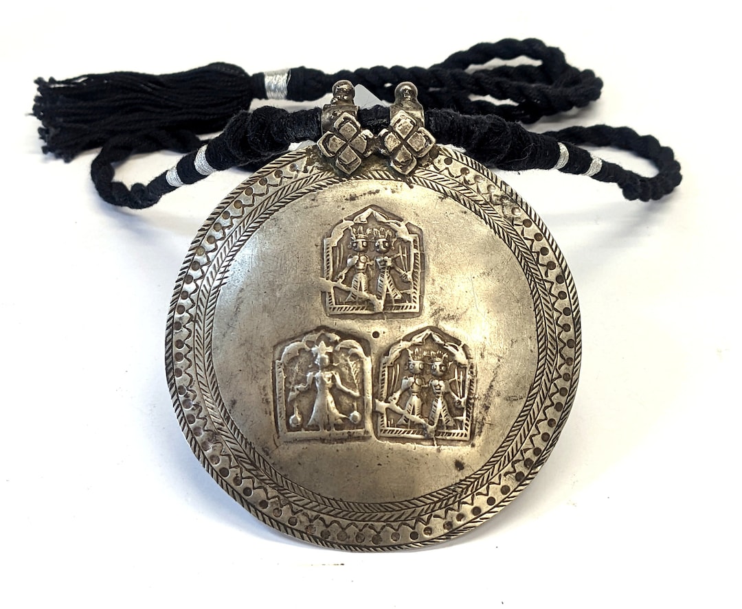Antique Indian Amulet LARGE Indian Hindu Amulet Duo Goddess - Etsy