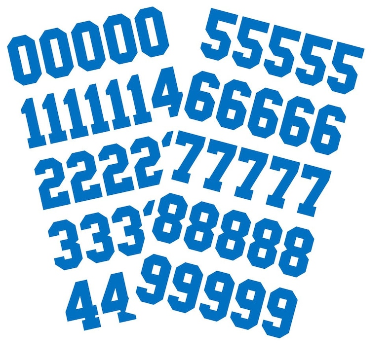 1.25 Numbers Sports Helmet Stickers perfect for | Etsy