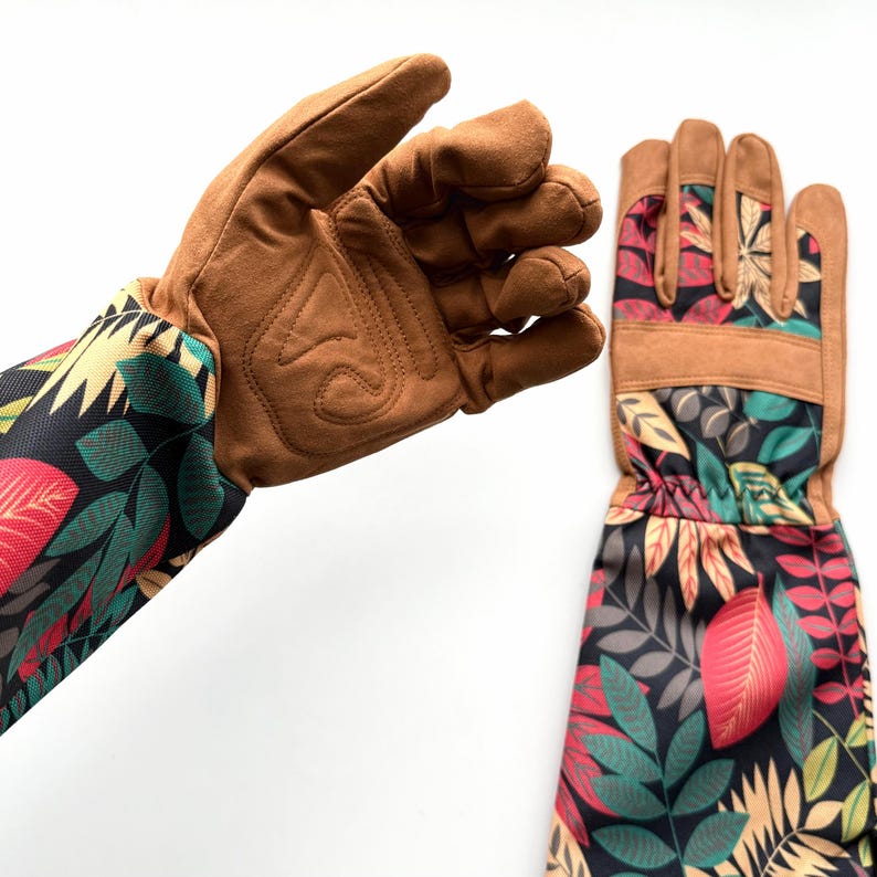 Personalized Long Gardening Gloves, Custom Name Leather Garden Gloves ...
