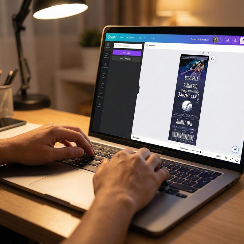 Editable Baseball Ticket Template, Custom Fake Baseball Ticket ...