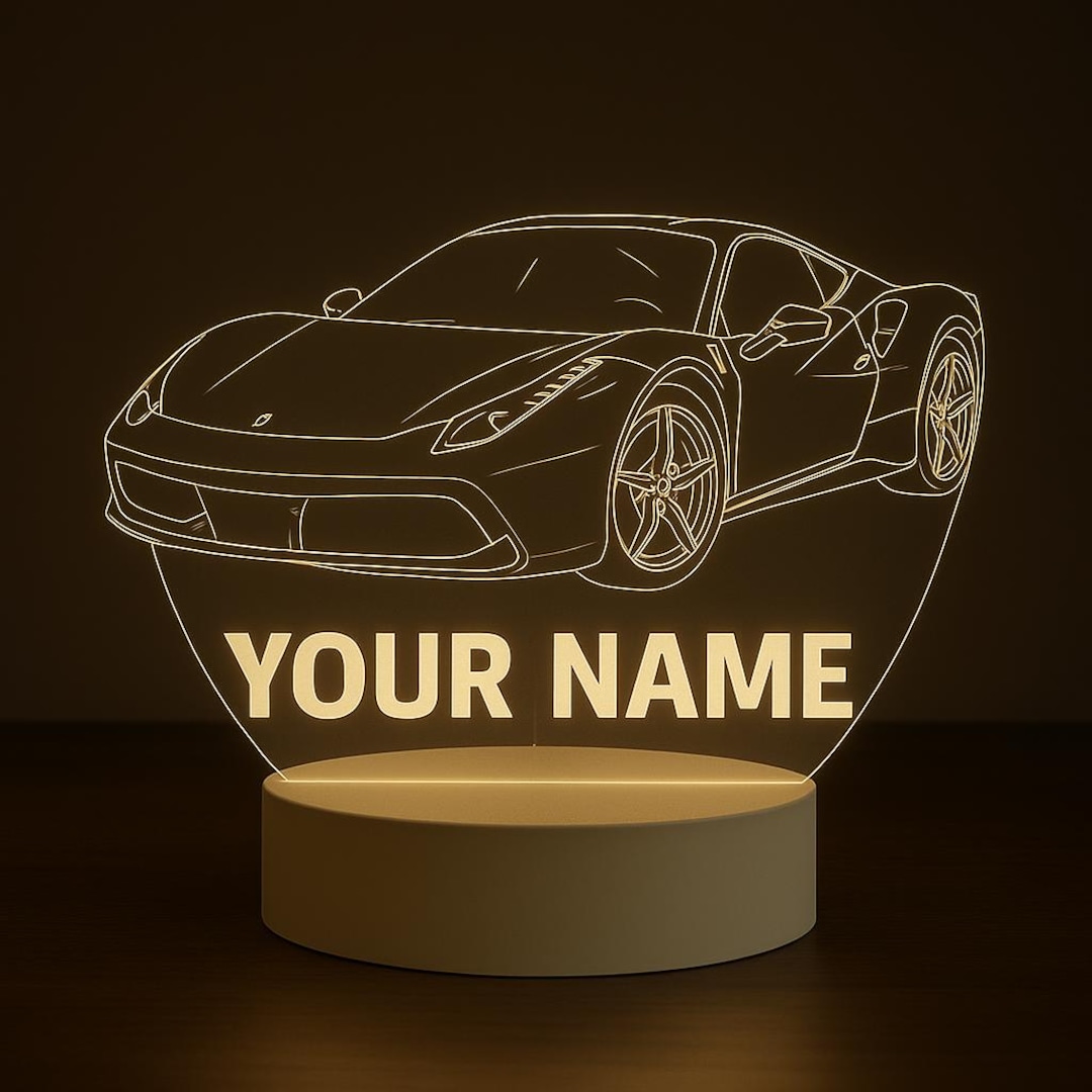 Personalized Lamborghini LED Lamp: Custom Car Night Light - Etsy