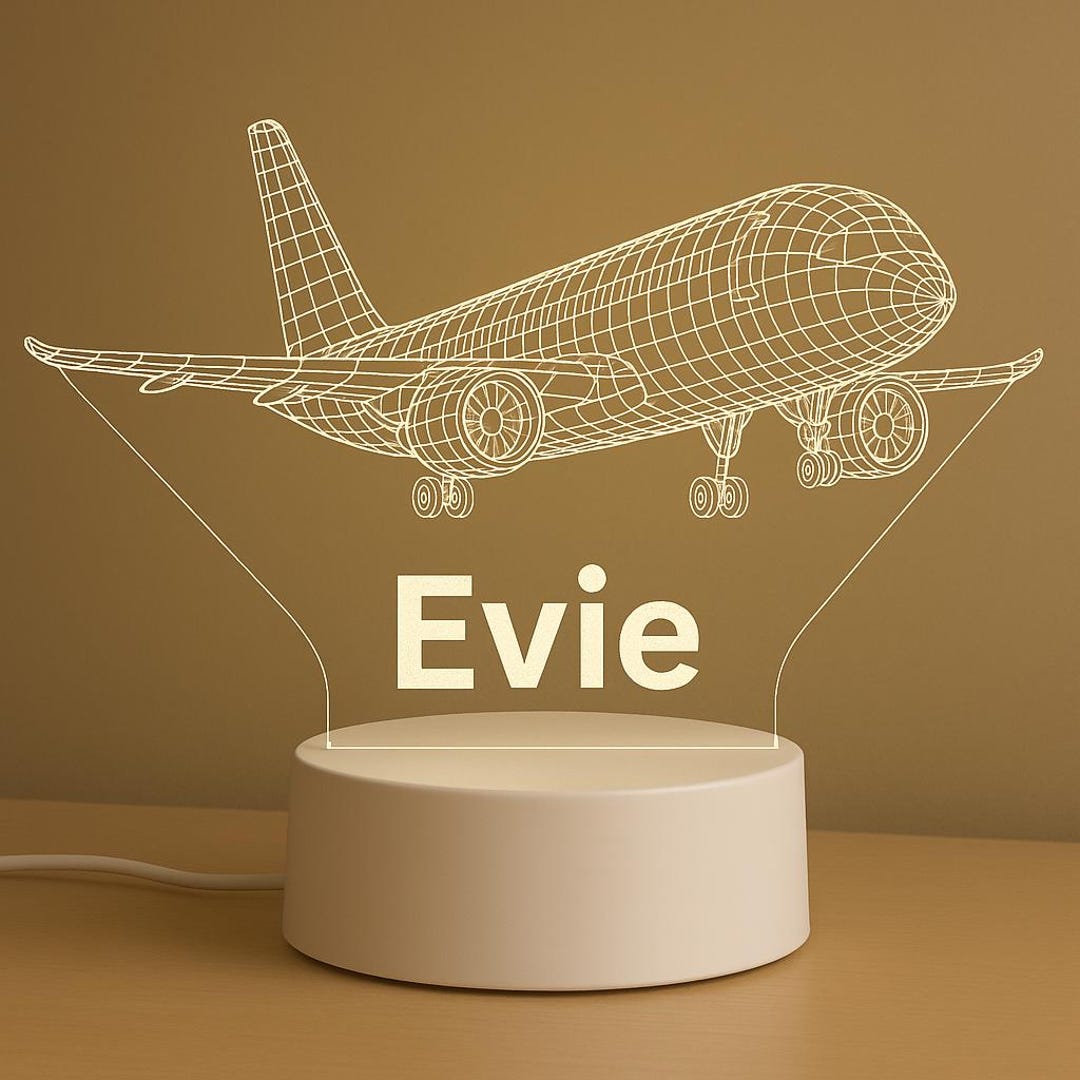 Personalized 3D Airplane LED Night Light: Aviation Decor, Pilot Gift - Etsy