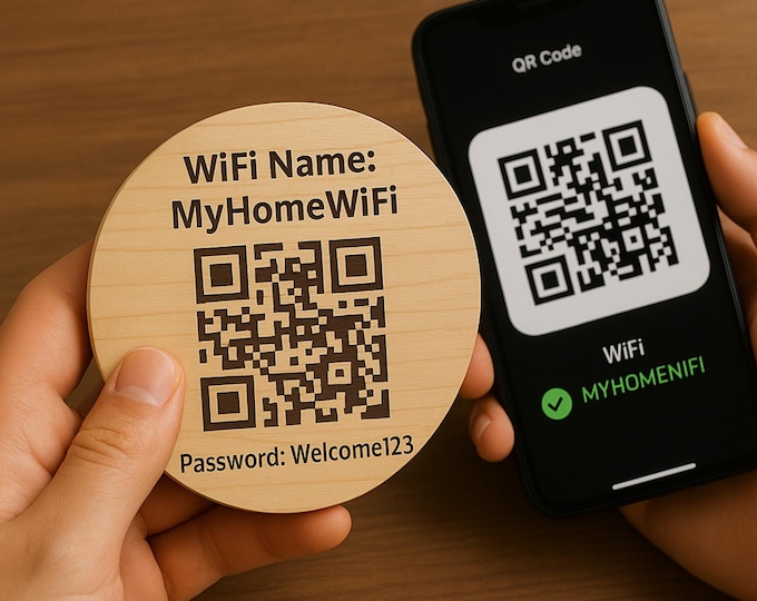 4 Inch Tall QR Wifi Code With Acrylic Stand - Etsy Canada