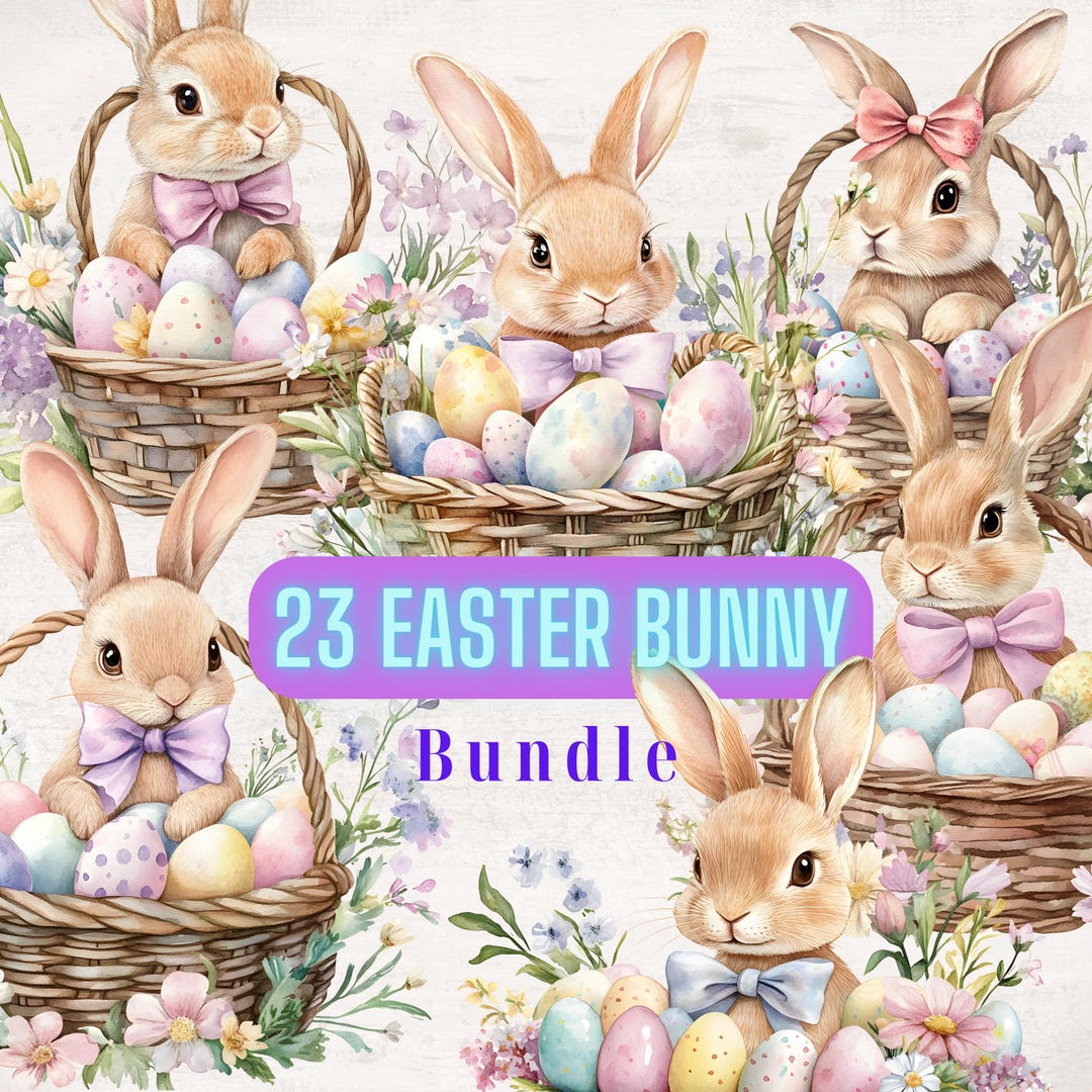 Easter Bunny Clipart Easter Clip Art Easter Bunnies Basket Eggs ...