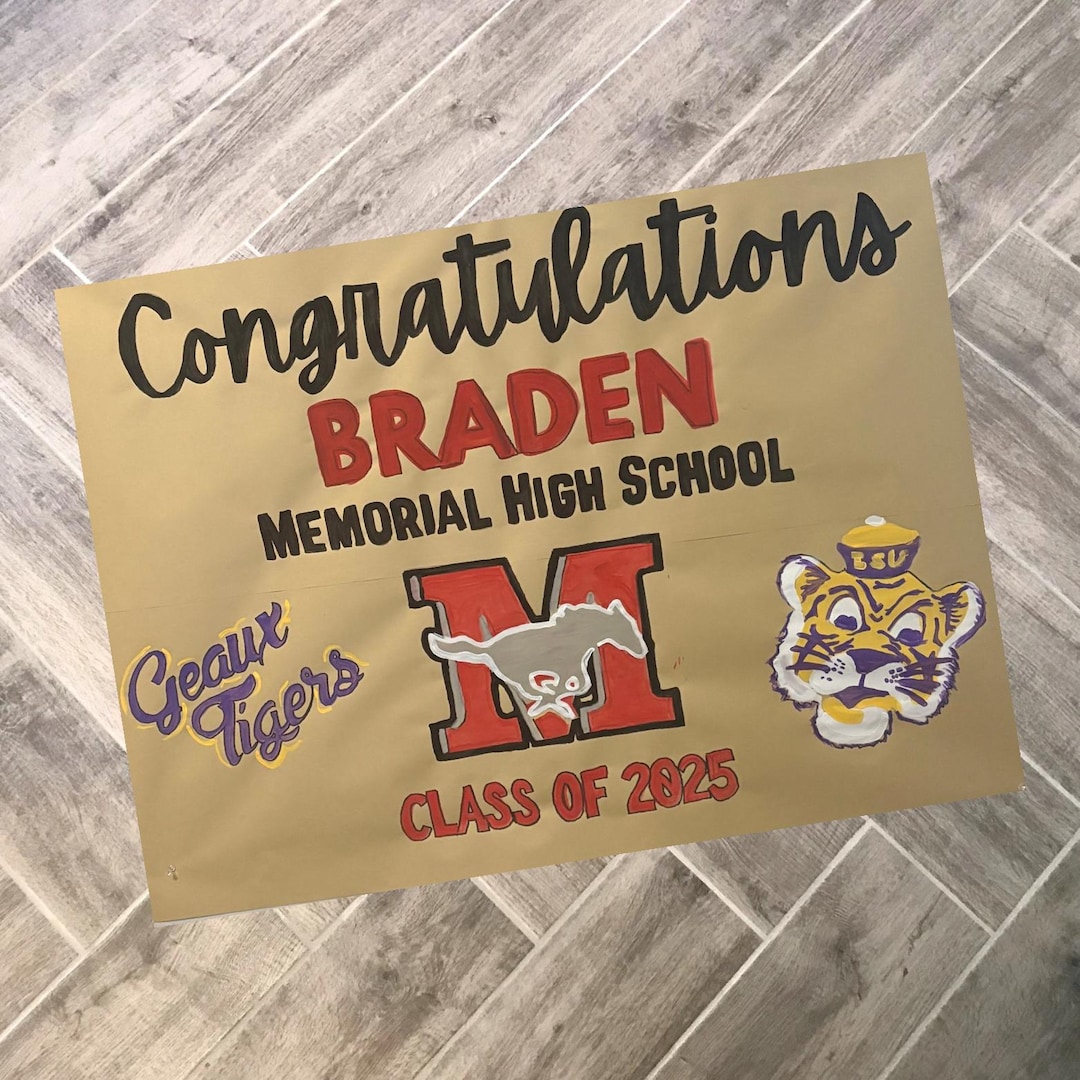 Hand Painted Custom Party Banner - Party - Graduation - Kraft Paper ...