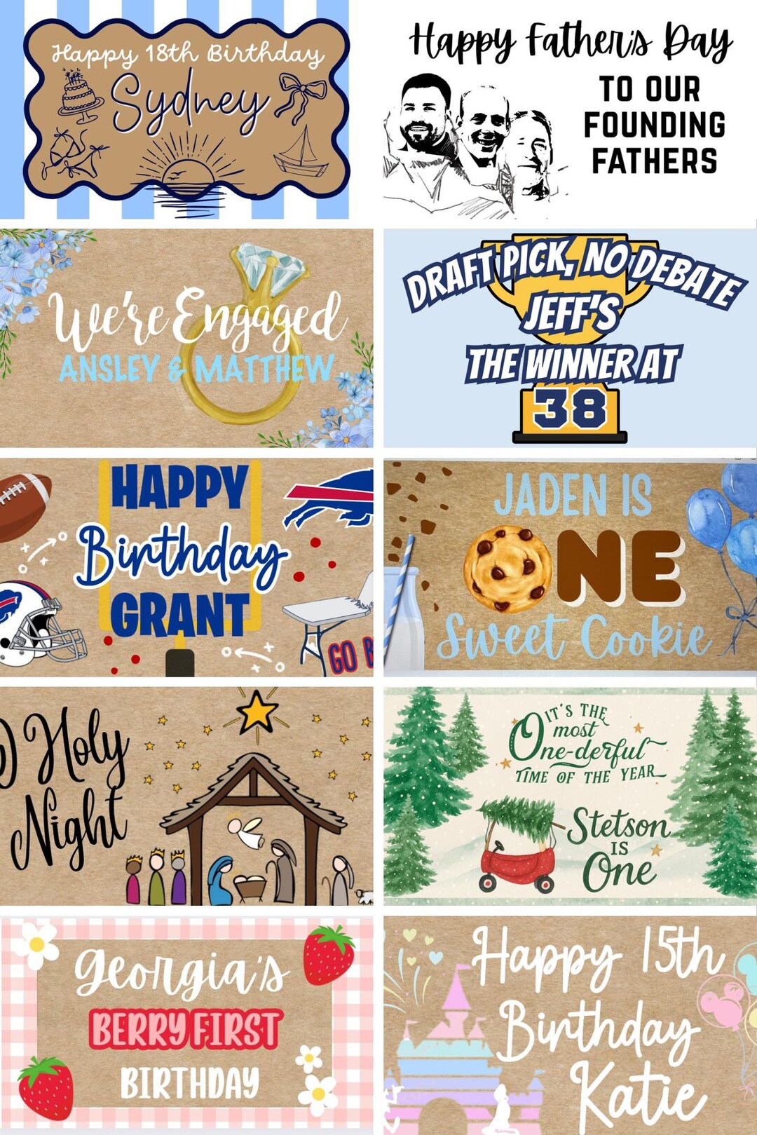 Custom Digital Birthday Yard Sign • Printable Banner • Editable Party ...