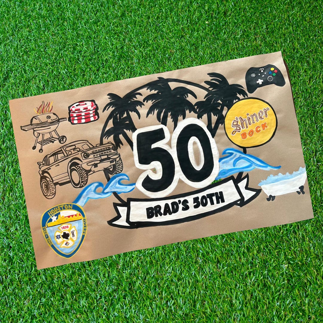 Hand Painted Custom Party Banner - Party - Birthday Banner Paper Banner ...