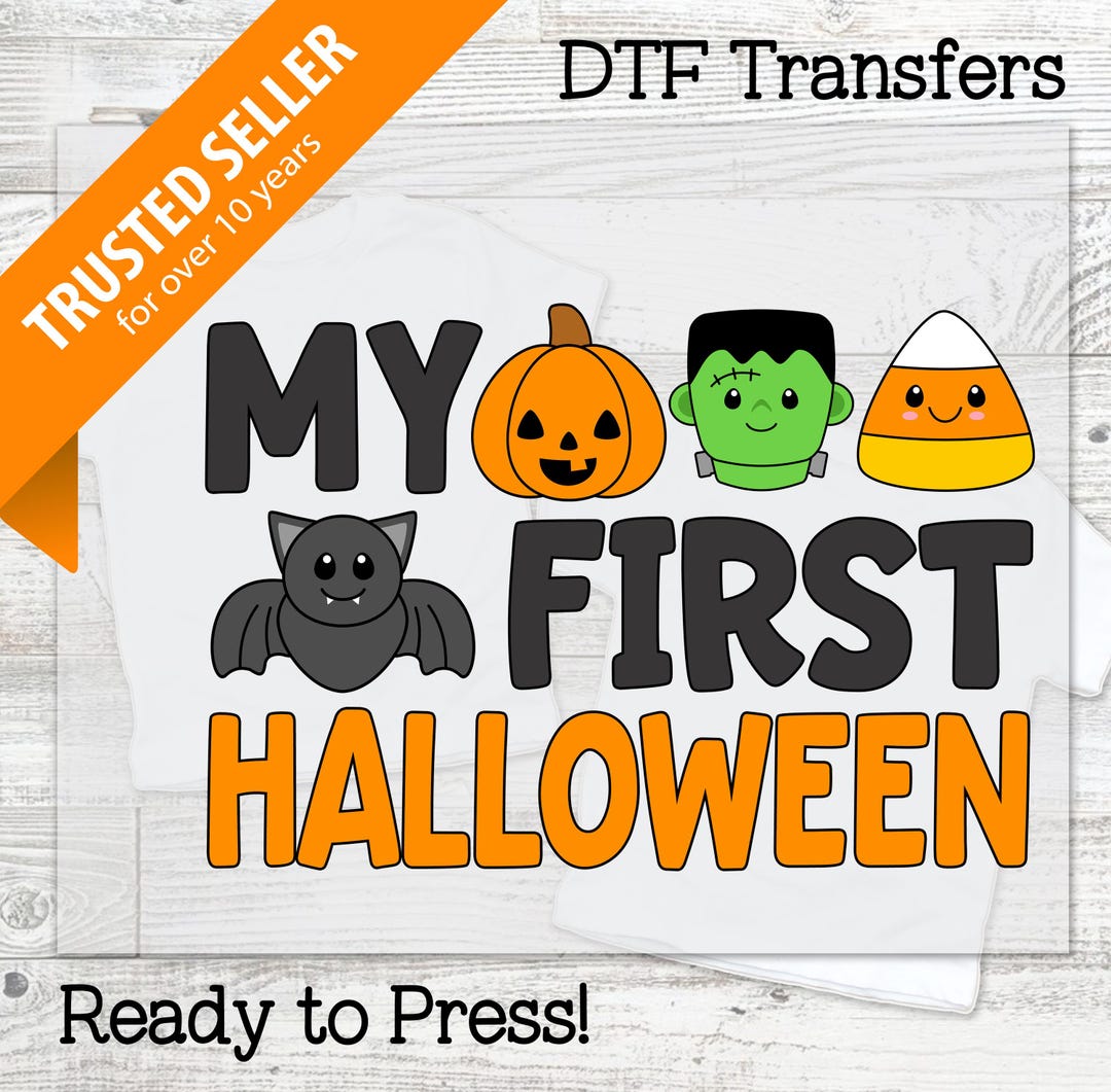 My First Halloween DTF Transfer - My First Holiday Set, Bat Jack O ...
