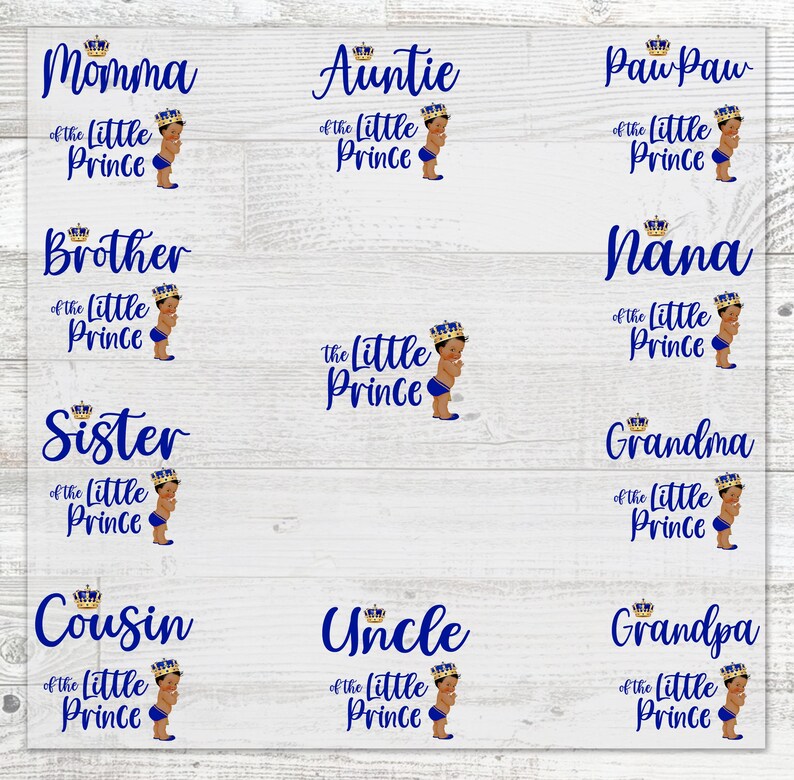 Little Prince Birthday or Baby Shower DTF Transfer - Mom/dad Matching ...