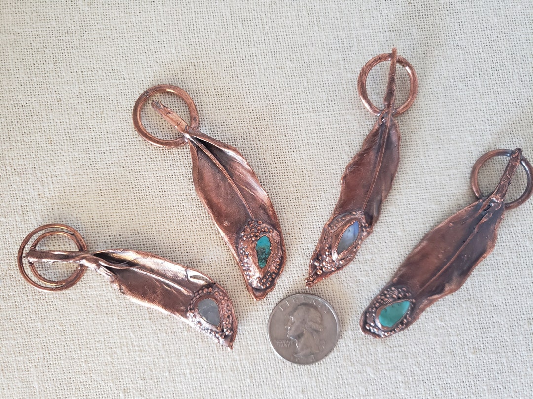 Copper Gemstone Feathers - Etsy