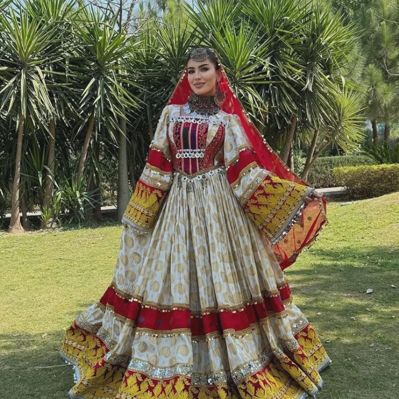 Handmade Afghani Dress: Embroidered Kuchi Gown With Veil - Etsy