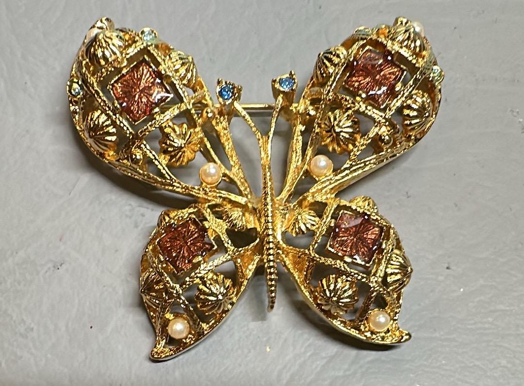Vintage Avon Butterfly Brooch - Etsy