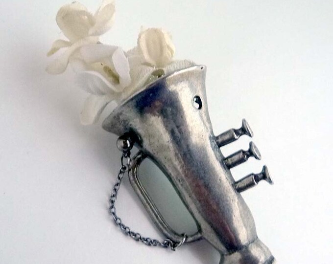 Vintage Horn in a Vase Brooch Tussie Mussie-style Charm - Etsy