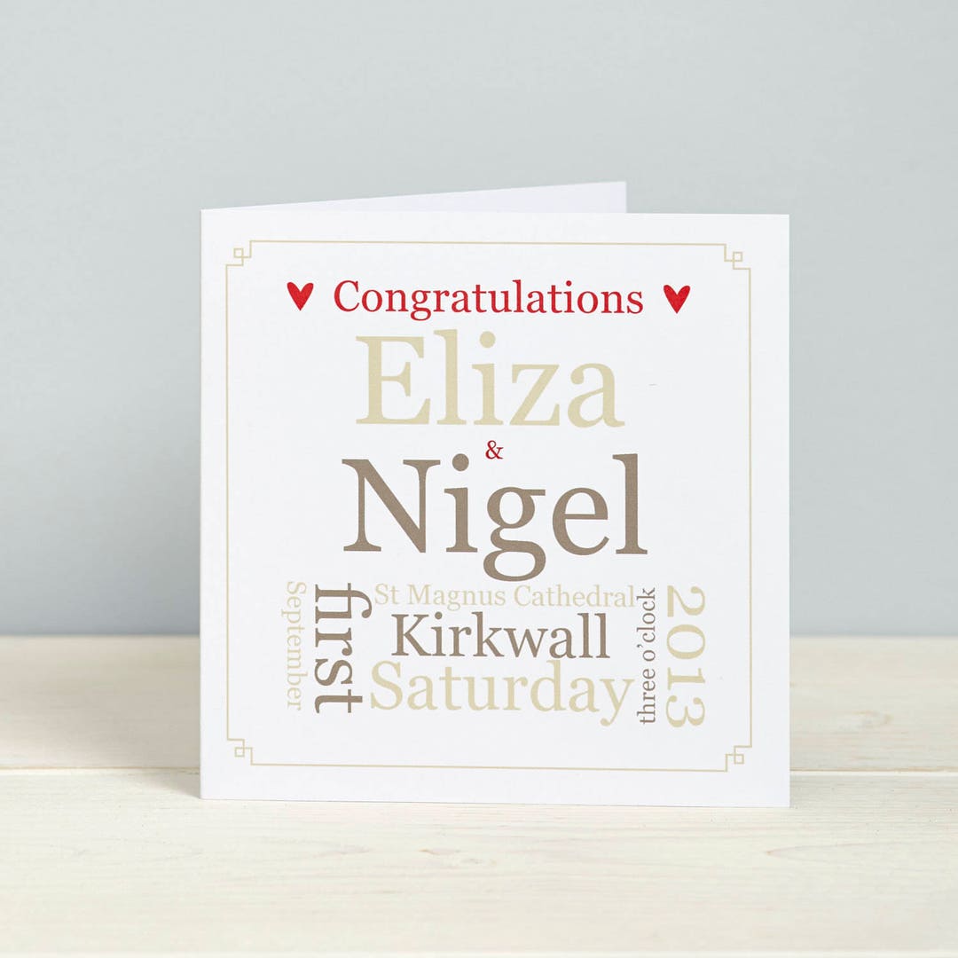 Wedding Card, Couple Card, Marriage Card, Personalised Wedding Card ...