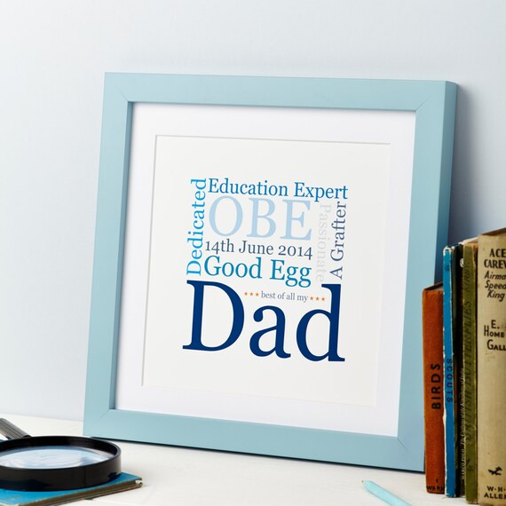 Father's Day Gift Daddy Word Art Print Best Dad Dad | Etsy