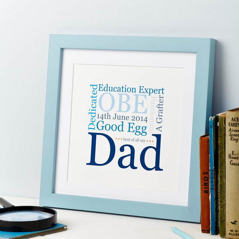 Father's Day Gift Daddy Word Art Print Best Dad Dad Hobbies Daddy ...
