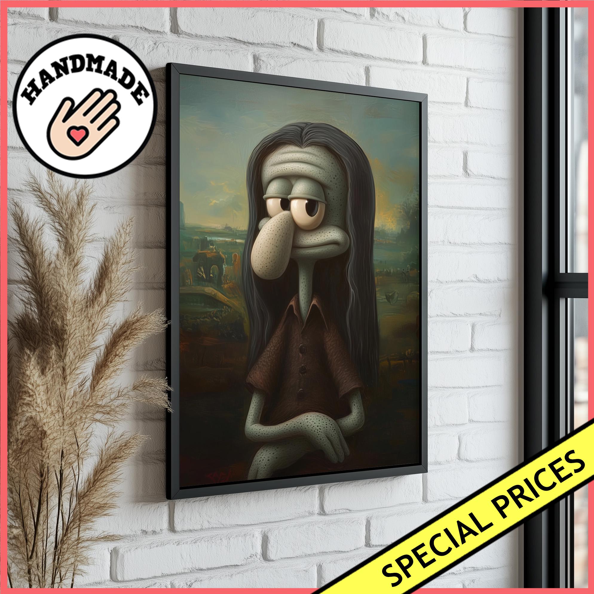 Squidward Wall Art Print Mona Lisa Parody Da Vinci Funny Spongebob ...