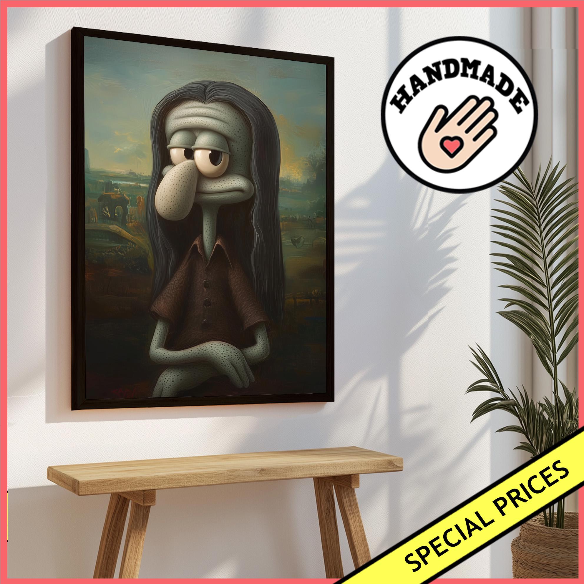 Squidward Wall Art Print Mona Lisa Parody Da Vinci Funny Spongebob ...