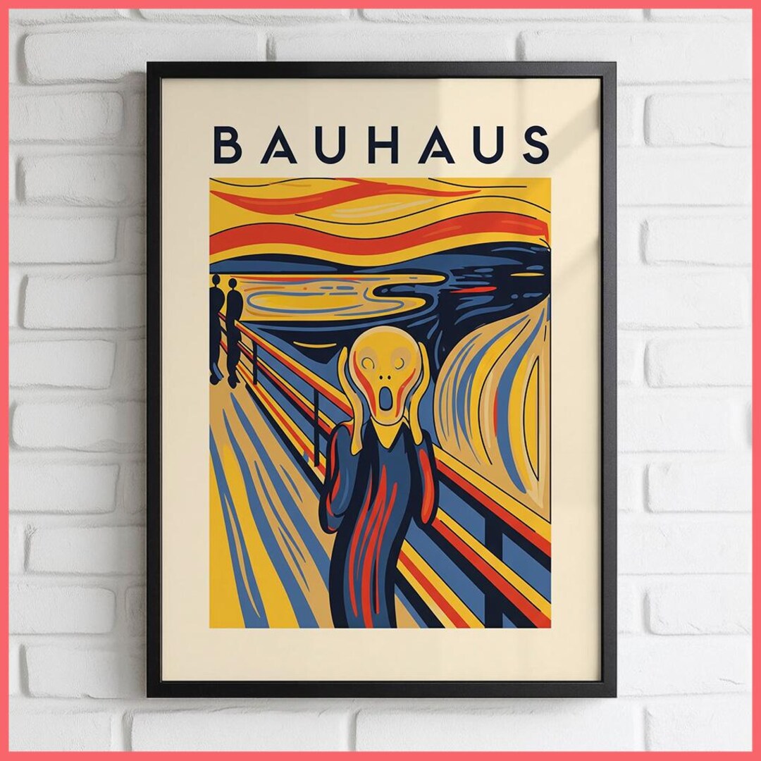 The Scream Bauhaus Poster Wall Art Print || Edvard Munch Inspired ...