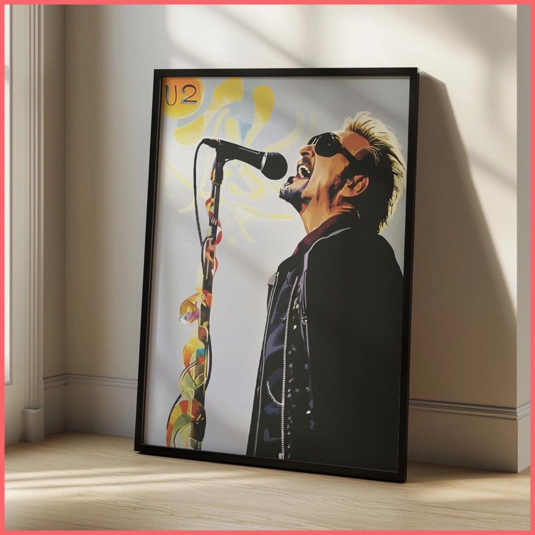 Bono U2 Wall Art Colorful Stage Print | Framed Poster / Canvas ...