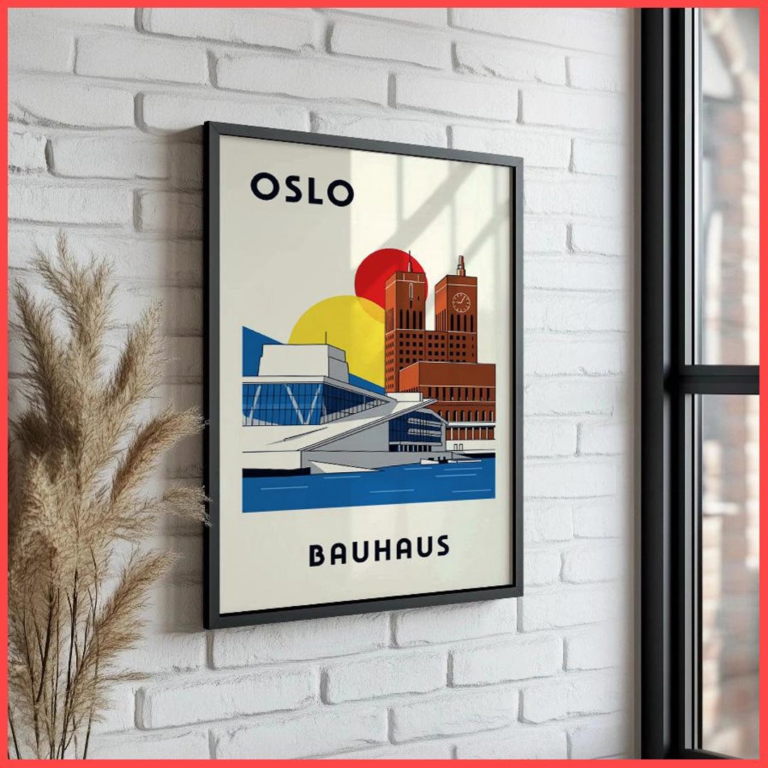 Oslo Poster Bauhaus Wall Art Print / Norway Artwork Opera House ...