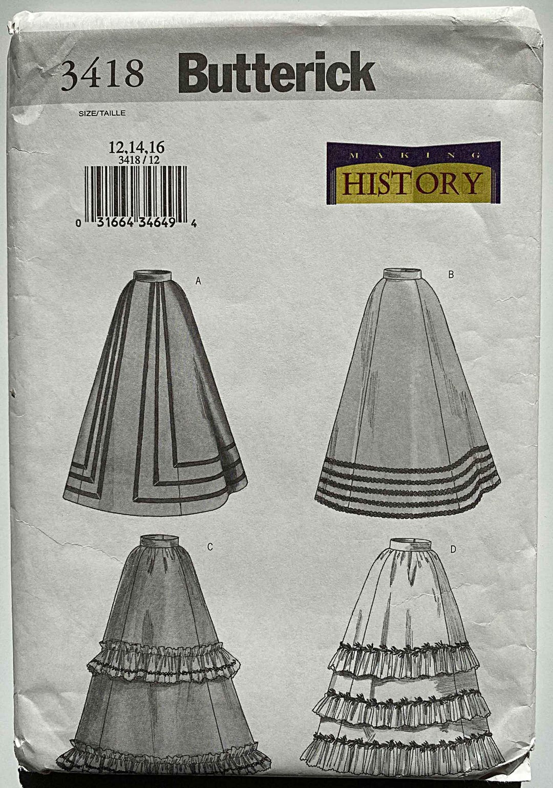 Misses' Making History Skirts, Edwardian, Victorian, Tiered Ruffles ...