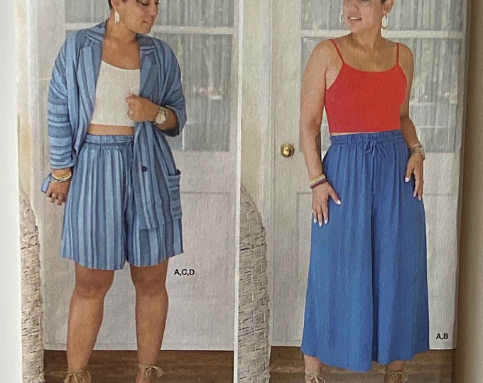 Mimi G Style Misses' Wide Leg Cropped Pants, Shorts, Jacket, Knit Crop ...