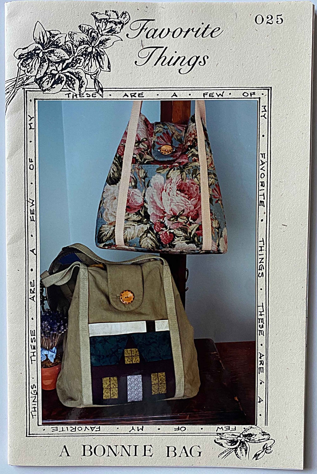 Vintage 90's A Bonnie Bag Sewing Pattern Favorite Things #025 UNCUT ...