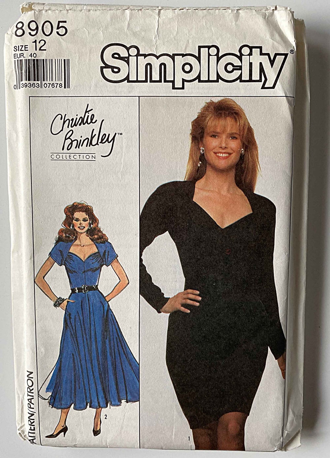 Vintage 80's Christie Brinkley Misses' Sweetheart Neckline Dress ...