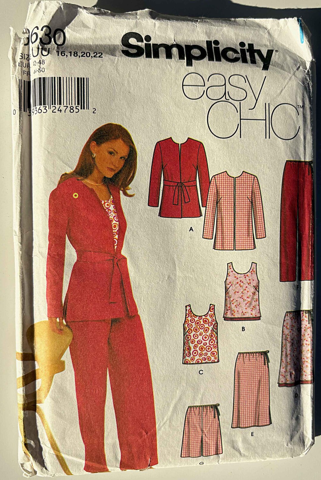 Misses' Lined Jacket, Top, Skirt, Pants, Shorts Simplicity 9630 Sewing ...