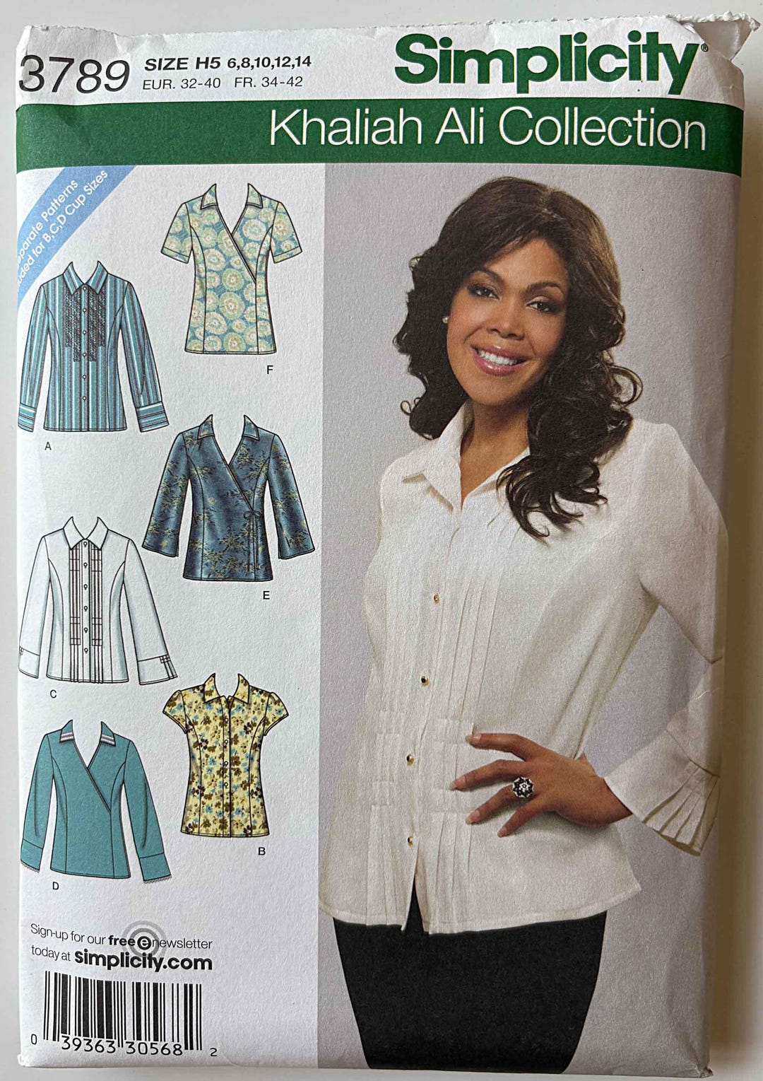 Misses' Khaliah Ali Shirts With Front Variations Simplicity 3790 Sewing ...