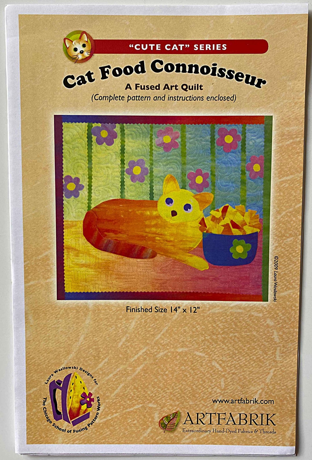 RARE Cat Food Connoisseur Fused Art Quilt Pattern Laura Wasilowski ...