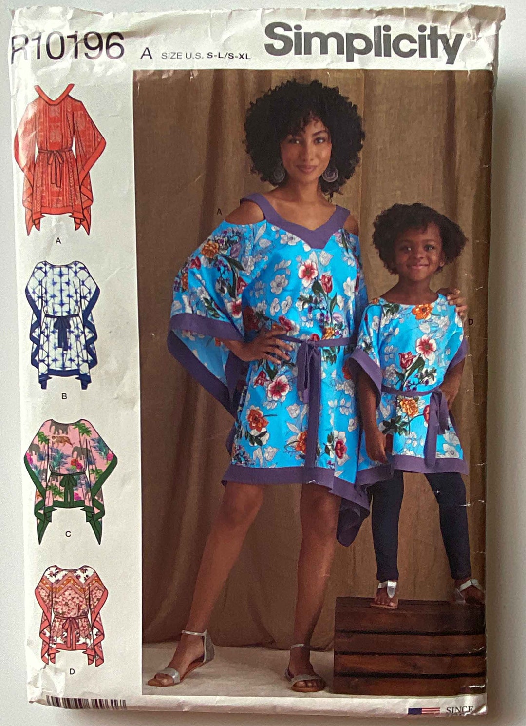 Matching Mother & Daughter Caftans in 2 Lengths Simplicity R10196 8937 ...